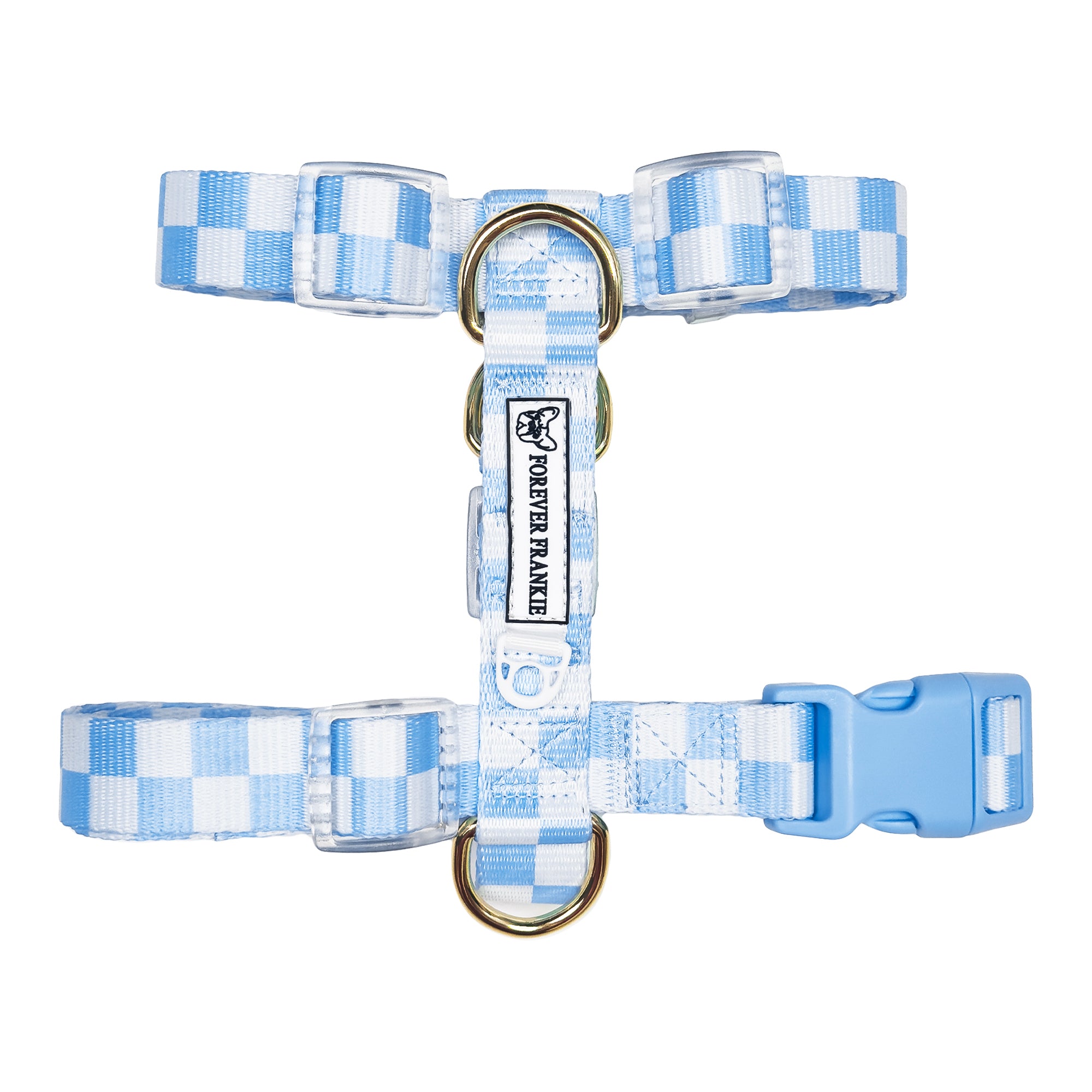Sky Blue Check - Luxe Strap Harness – Forever Frankie